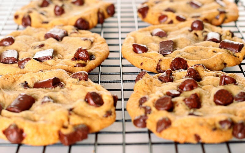Chocolate Chip Cookies Yummy Stock Image - Image of eating, calories ...