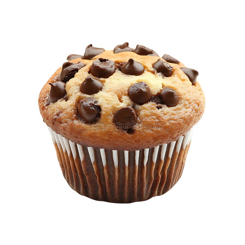 Chocolate Chip Muffin Against Transparent Background Stock Illustration ...