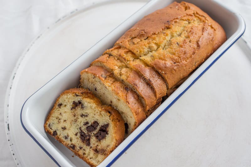 Chocolate chip sponge cake stock photo. Image of breakfast - 115710070