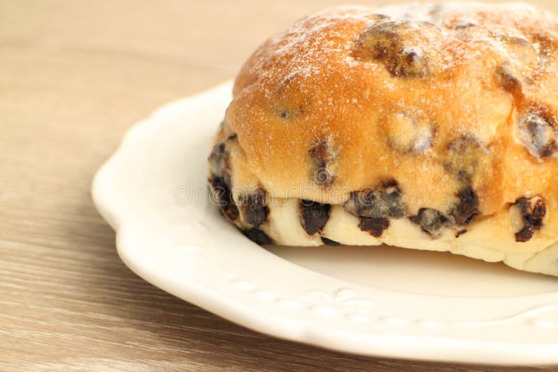 Chocolate Chips Bread on White Background Stock Photo - Image of fresh ...