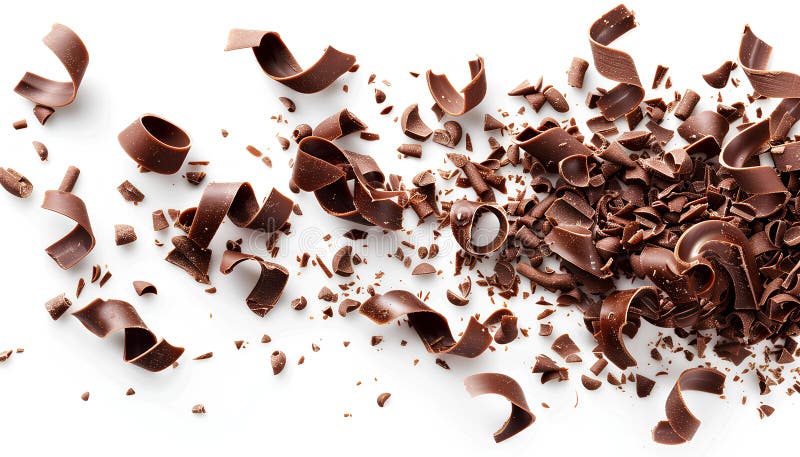 Chocolate Chips Flying on White Background Stock Illustration ...