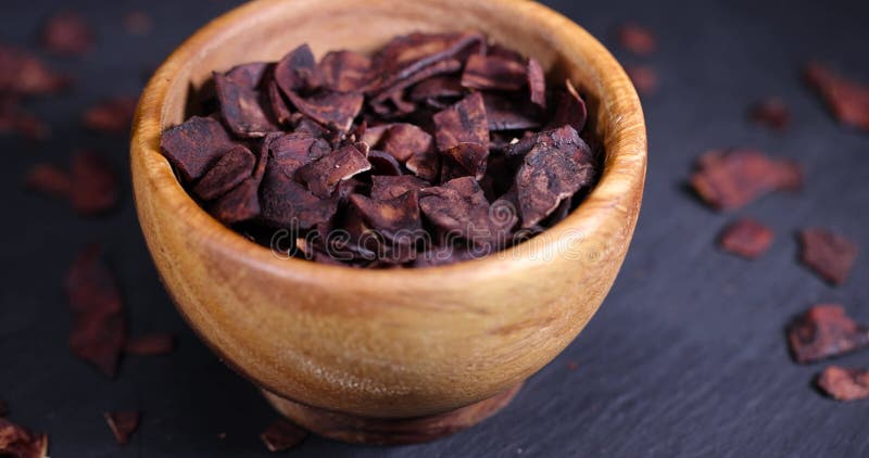 Chocolate Chips Made from Coconut Pulp Fried in Chocolate Stock Video ...