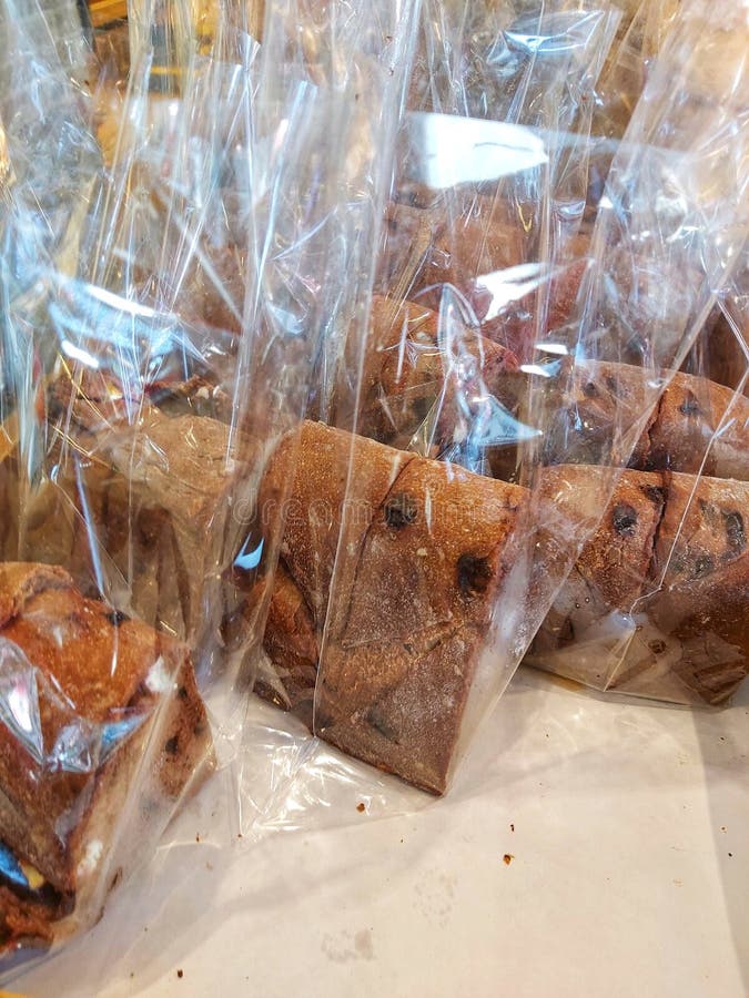 Chocolate Choco Chip Cake is Already in Plastic Packaging Stock Photo ...