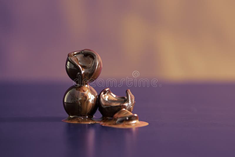 Chocolate with Chocolate Melting Stock Image - Image of three, looking ...