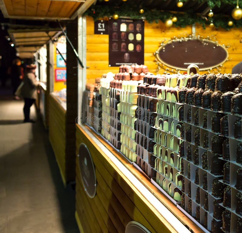 Chocolate on a Christmas Market Stall Stock Image - Image of tourism ...