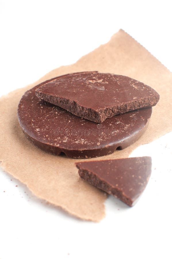 Round Chocolate Chunk with Crumbs Stock Photo - Image of chip, bitter ...