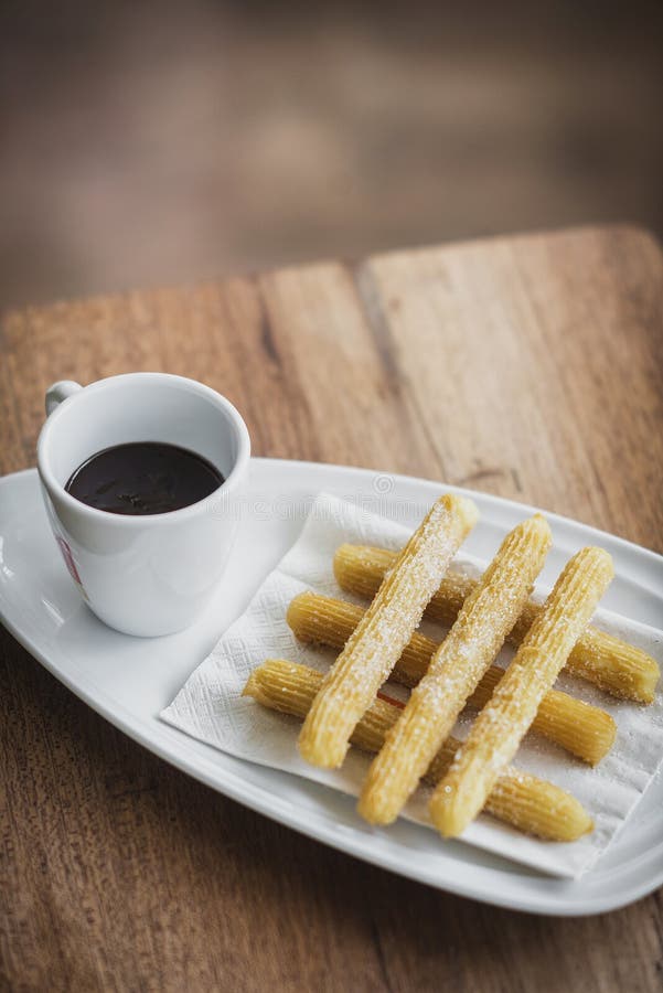 Chocolate and Churros Traditional Spanish Snack Food Stock Image ...