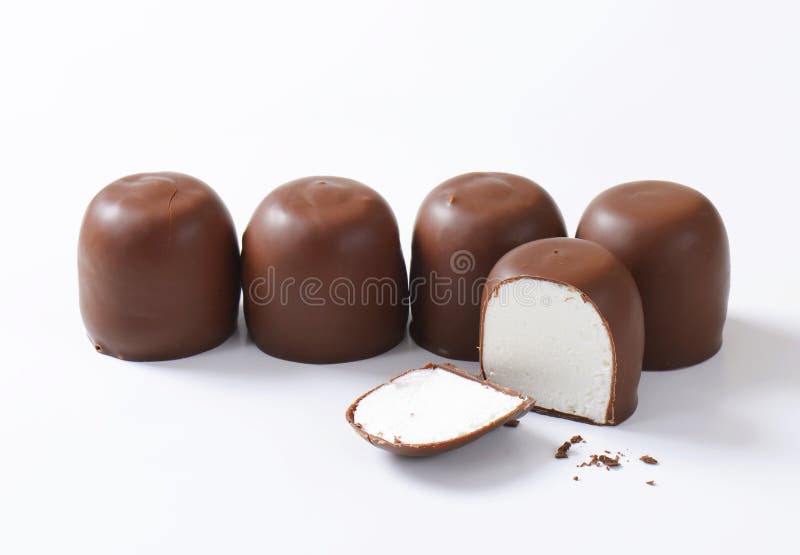 Chocolate-coated Marshmallow Treats Stock Photo - Image of marshmallow ...