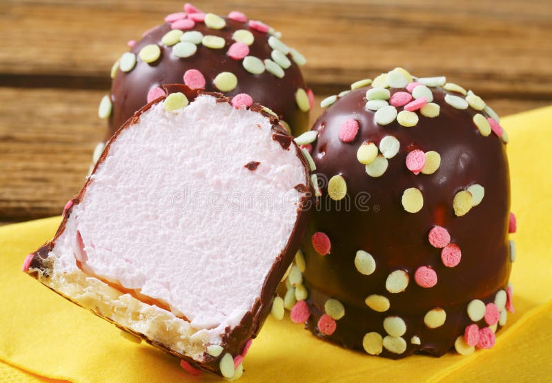 Chocolate-coated Marshmallow Treats Stock Photo - Image of sweet, food ...