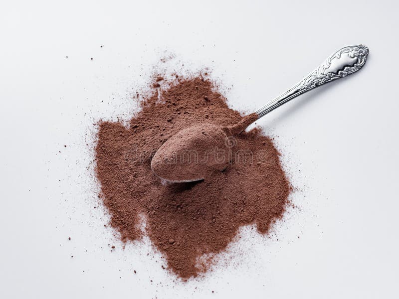 Chocolate Cocoa Milk Powder on a White Background Stock Photo - Image ...