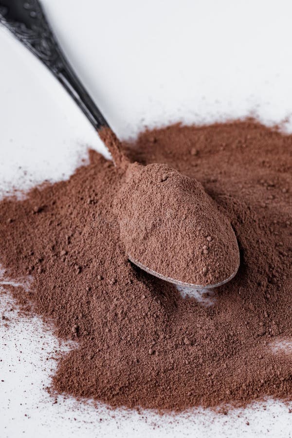 Chocolate Cocoa Milk Powder on a White Background Stock Image - Image ...