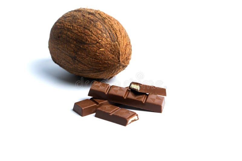 Chocolate with Coconut Isolated on White Stock Photo - Image of ...