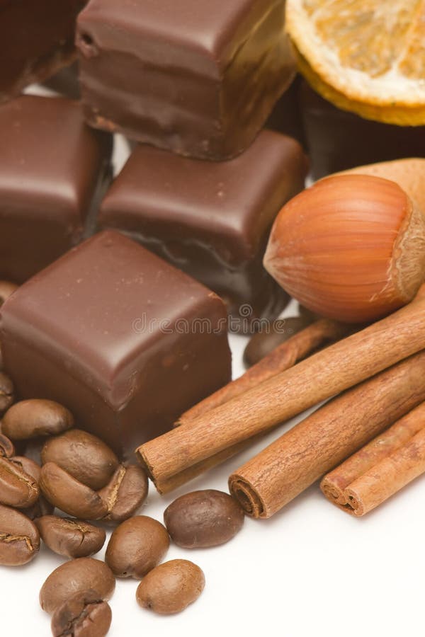 Chocolate, Coffee, Cinnamon, Nuts Stock Image - Image of indulgence ...