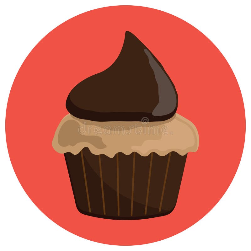 Chocolate Coffee Cupcake. Vector Illustration Decorative Design Stock ...