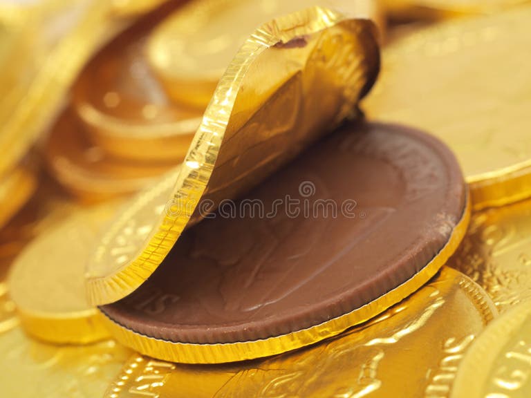Chocolate Coin stock photo. Image of chocolate, money - 16960692