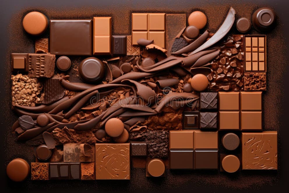 Chocolate Collage Using Chocolate Textures and Sweets Stock ...