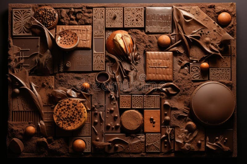 Chocolate Collage Using Chocolate Textures and Sweets Stock ...