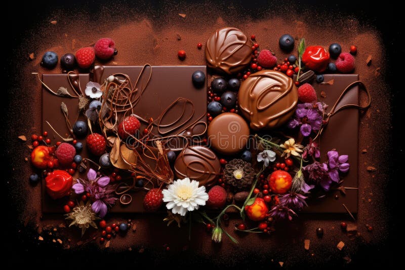 Chocolate Collage Using Chocolate Textures and Sweets Stock ...