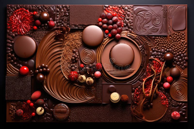 Chocolate Collage Using Chocolate Textures and Sweets Stock ...