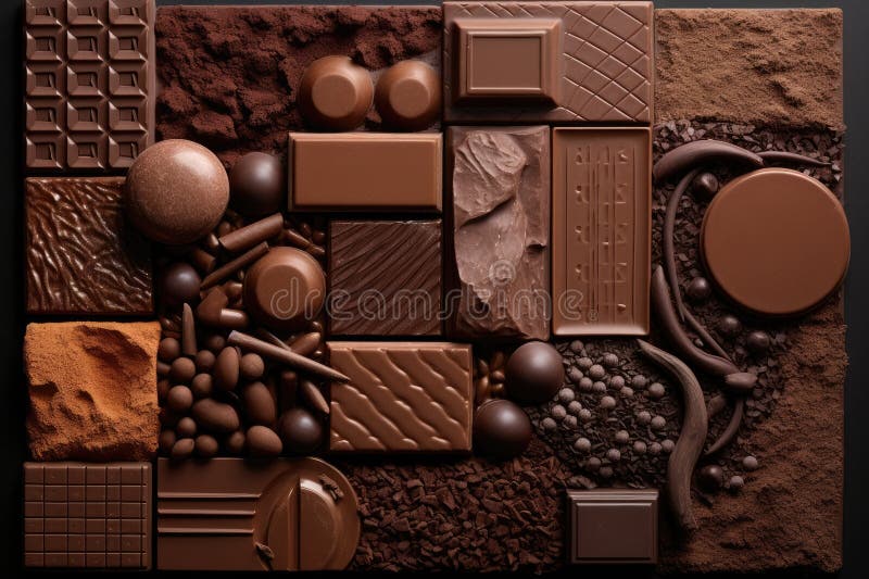 Chocolate Collage Using Chocolate Textures and Sweets Stock ...