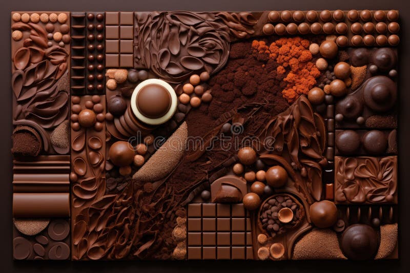 Chocolate Collage Using Chocolate Textures and Sweets Stock ...