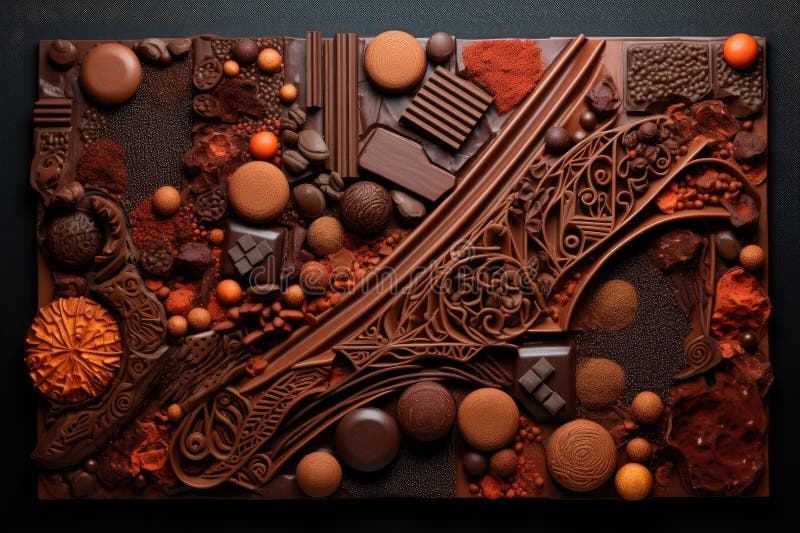 Chocolate Collage Using Chocolate Textures and Sweets Stock ...