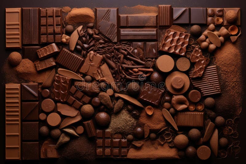 Chocolate Collage Using Chocolate Textures and Sweets Stock ...