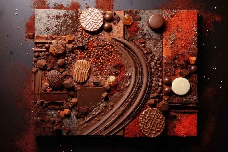 Chocolate Collage Using Chocolate Textures and Sweets Stock ...