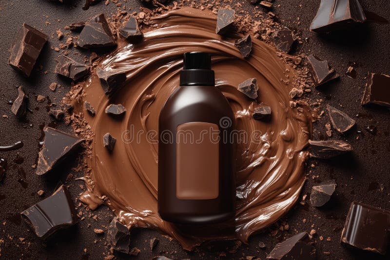 Chocolate-themed Cologne Bottle Amidst Cocoa Blocks. Neural Network AI ...