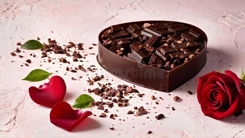Chocolate Composition in the Form of a Heart Made of Sweets, Pieces of ...