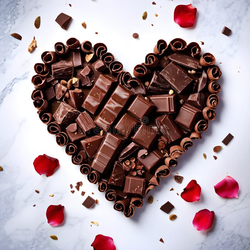 Chocolate Composition in the Form of a Heart Made of Sweets, Pieces of ...