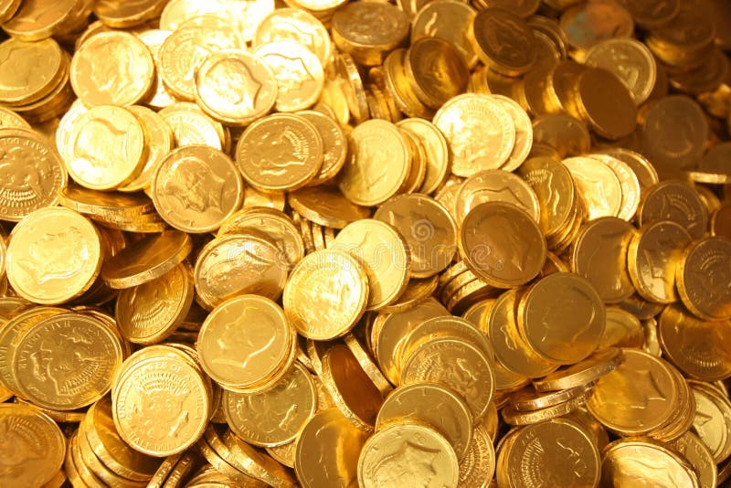 Chocolate Con Monedas De Oro Imagen editorial - Imagen de moneda ...