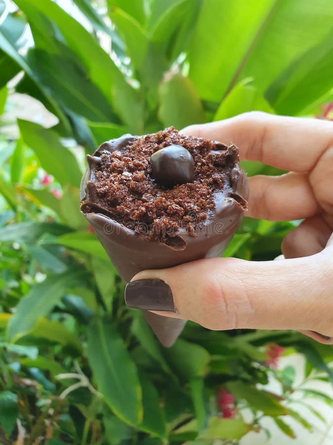 Chocolate Cone stock image. Image of sweet, desert, balery - 170929765