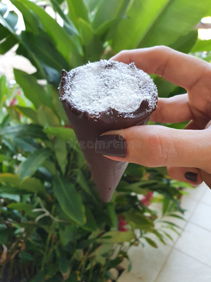 Chocolate Cone stock image. Image of filled, chocolate - 170929935