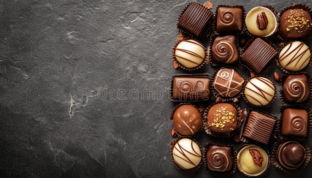 Chocolate Confections- Array of Luxurious Chocolate Confections on ...