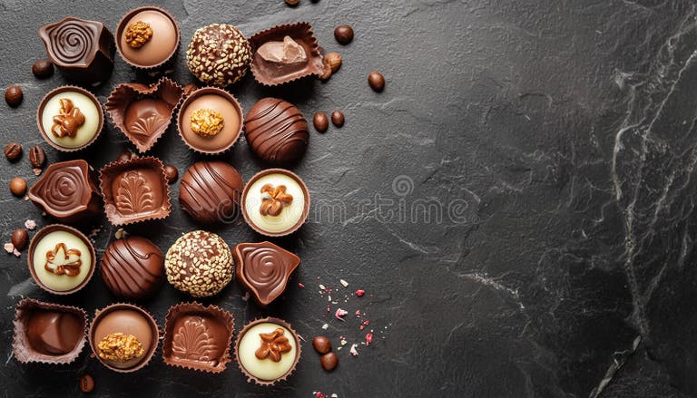 Chocolate Confections- Array of Luxurious Chocolate Confections on ...