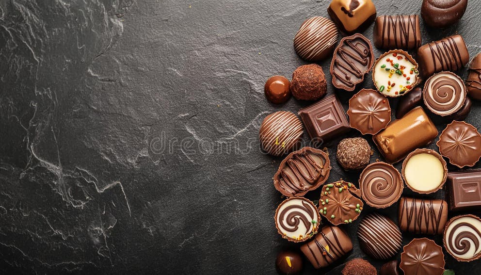 Chocolate Confections- Array of Luxurious Chocolate Confections on ...