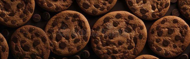 Chocolate Cookie Background Banner with Copy Space. Generative Ai Stock ...