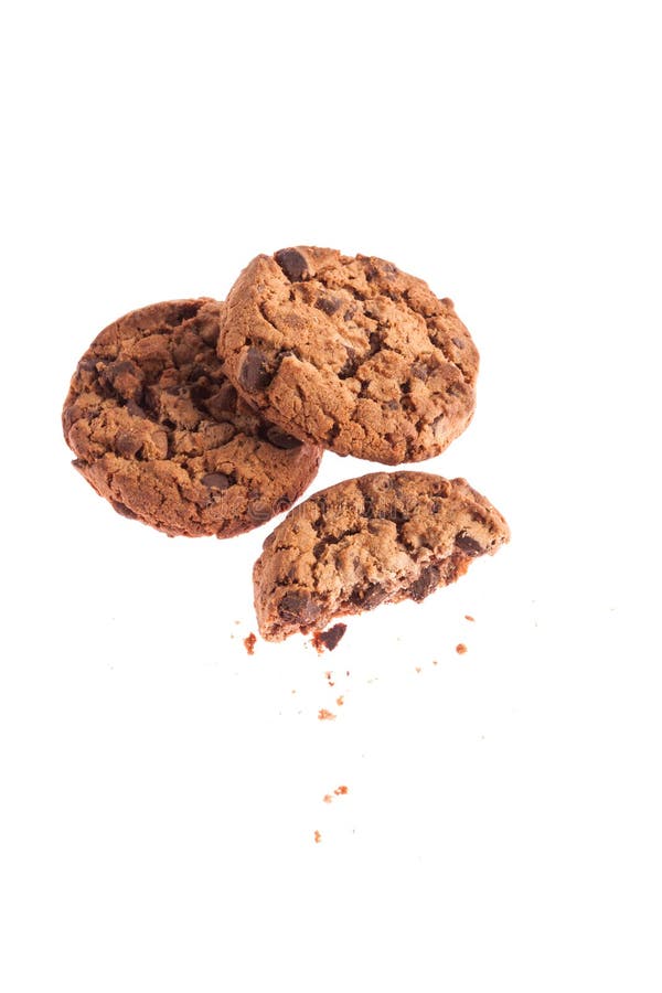 Chocolate Cookie with Crumbs Side View Stock Image - Image of ...