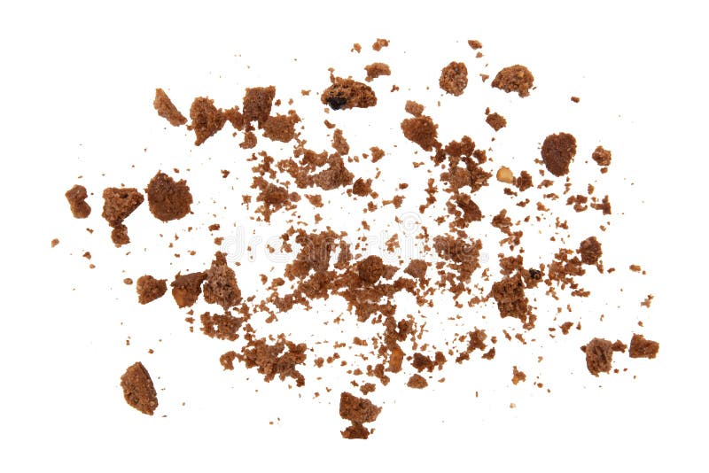 Chocolate Cookie Crumbs on a White Background. Stock Photo - Image of ...
