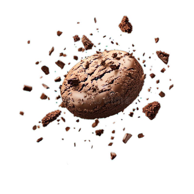 Chocolate Cookie Exploding with Crumbs in a Mouthwatering Display Stock ...
