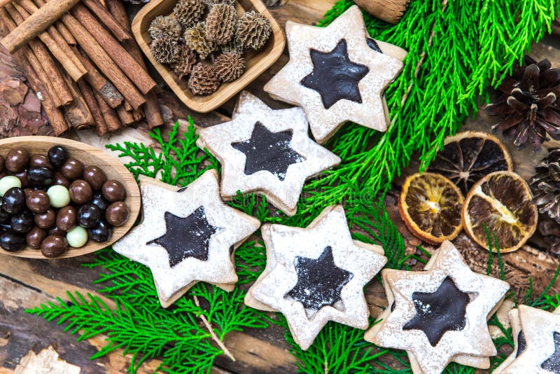Chocolate and Cookies Christmas Stock Image - Image of biscuits, coffee ...