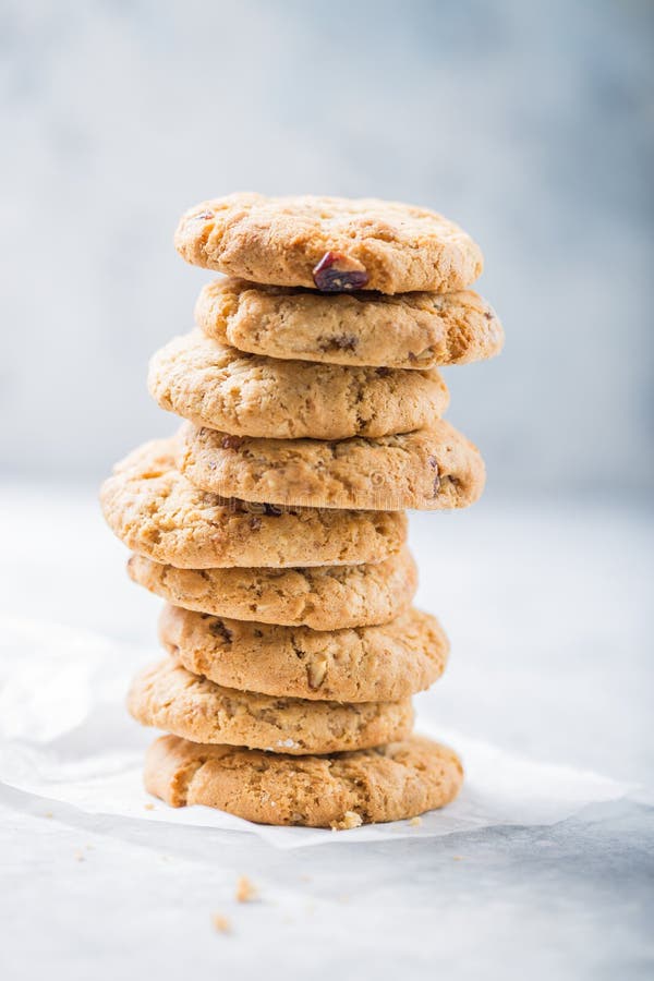 Chocolate Cookies on Concrete Table Stock Image - Image of concrete ...