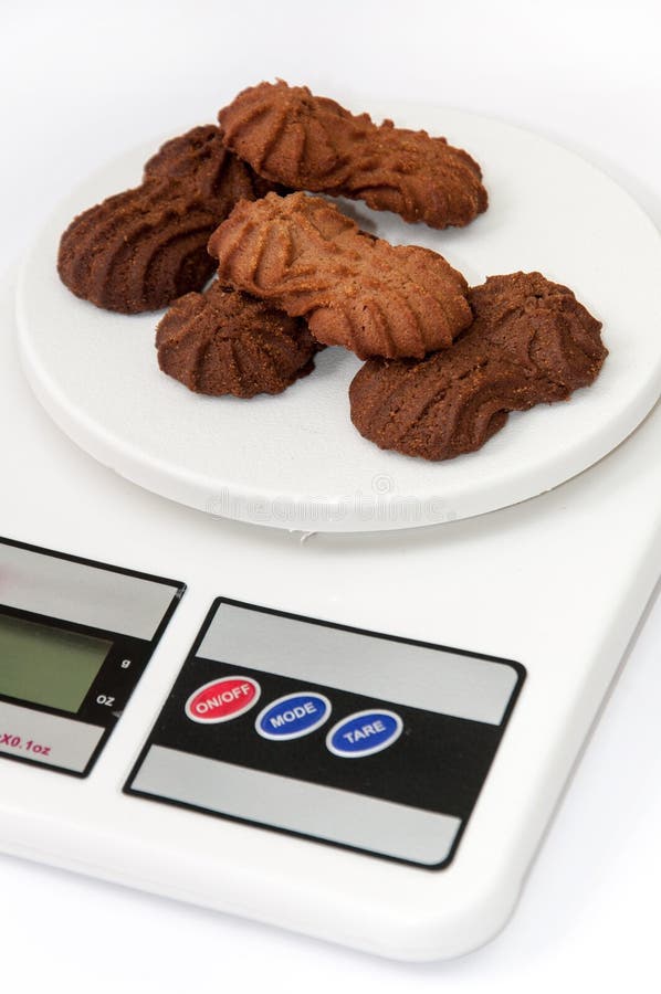 Chocolate Cookies Digital Kitchen Scale Stock Photos - Free & Royalty ...