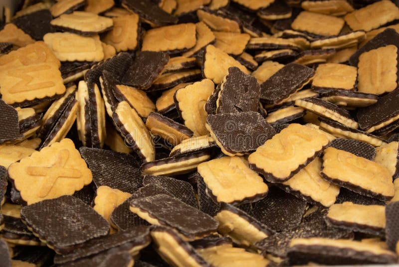 Chocolate Cookies in the Grocery Store. Shopping Concept Stock Photo ...