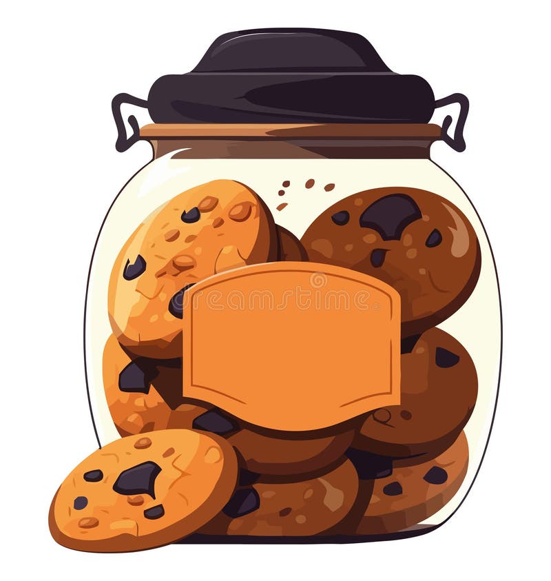 Chocolate Cookies Jar Design Stock Vector - Illustration of paper ...
