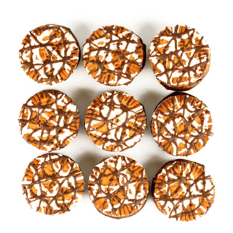 Chocolate Cookies Round Shape Closeup Stock Photo - Image of baked ...