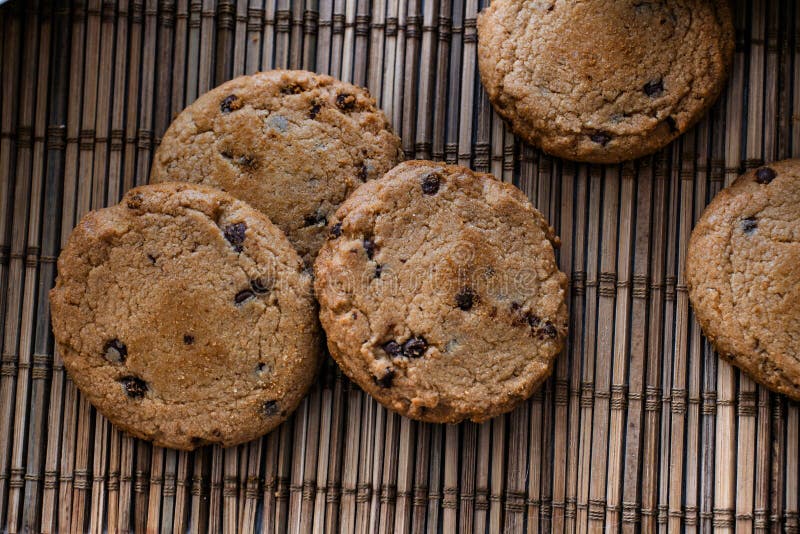 Chocolate Cookies on the Straw Bedding. Stock Image - Image of healthy ...
