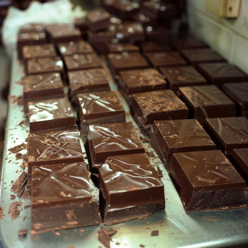 The Chocolate is Cooled and Solidified Ready To Be Wrapped and Packaged ...