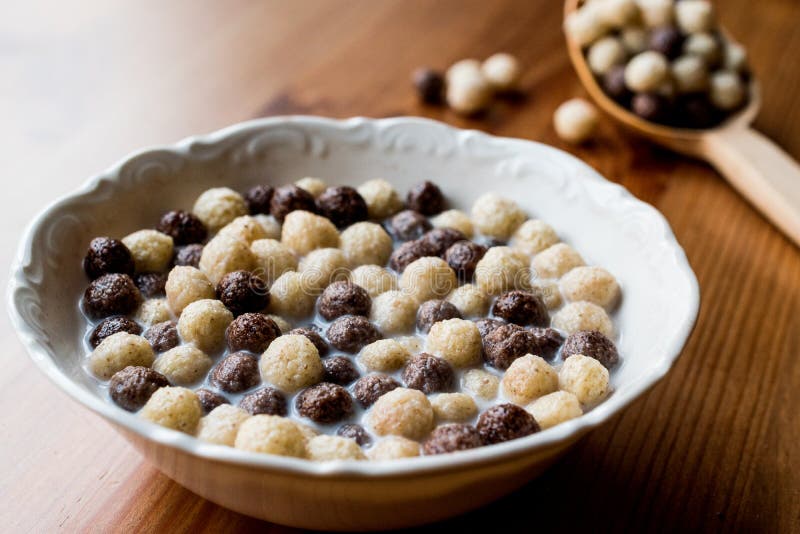 Chocolate Corn Balls with Milk Stock Image - Image of candie ...